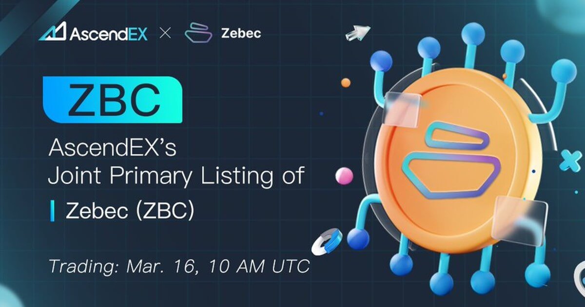 取引所AscendEX、ソラナ基盤決済プロトコル「Zebec（ZBC）」の上場を発表
