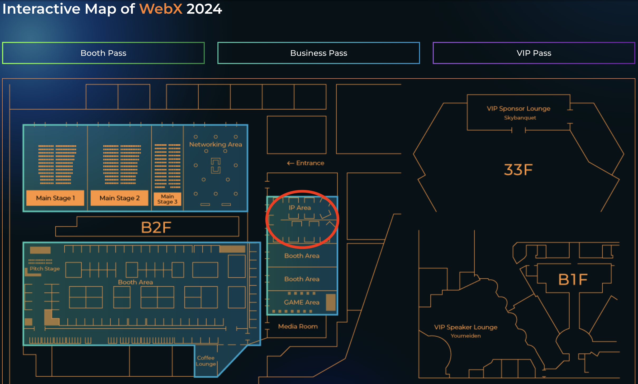 WebX2024 全体マップ、チケット種別の注目エリアと豪華ステージを紹介